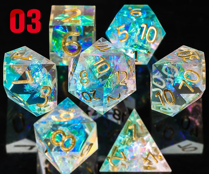 Gold Dnd Resin Dice Sharp Edge Dice Set Dnd Dice Set for - Etsy