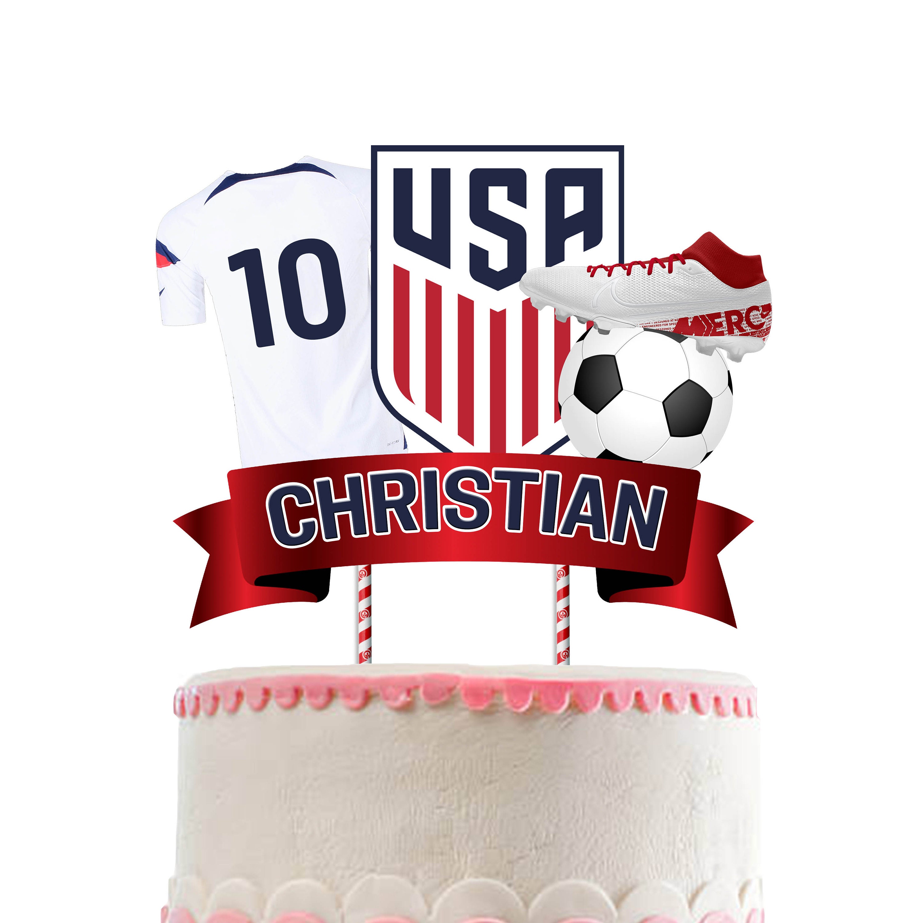 DIGITAL DOWNLOAD Cake Topper, USA Cake Topper, Personalization Cake ...