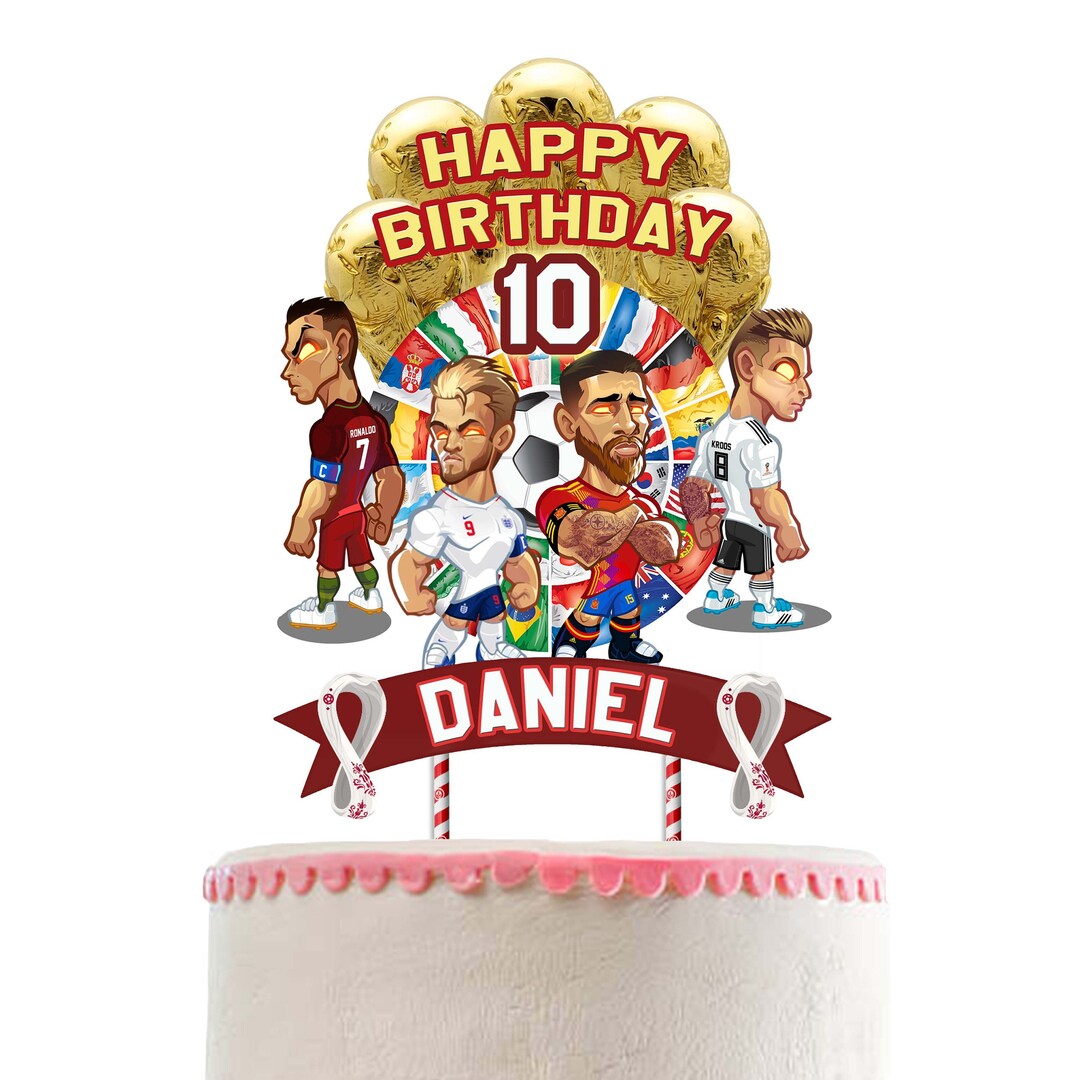 DIGITAL World Cup Cake Topper, Ronaldo Cake Topper, Personalize Cake ...