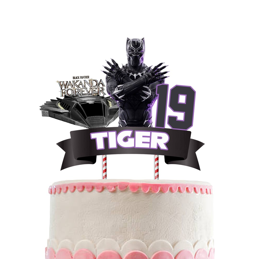DIGITAL Black Cake Topper, Panther Cake Topper, Personalization Cake ...
