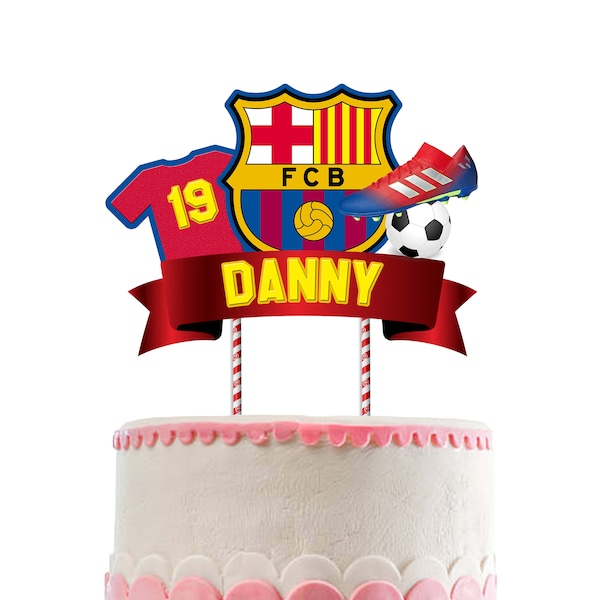 Barcelona fc cake topper - Etsy España