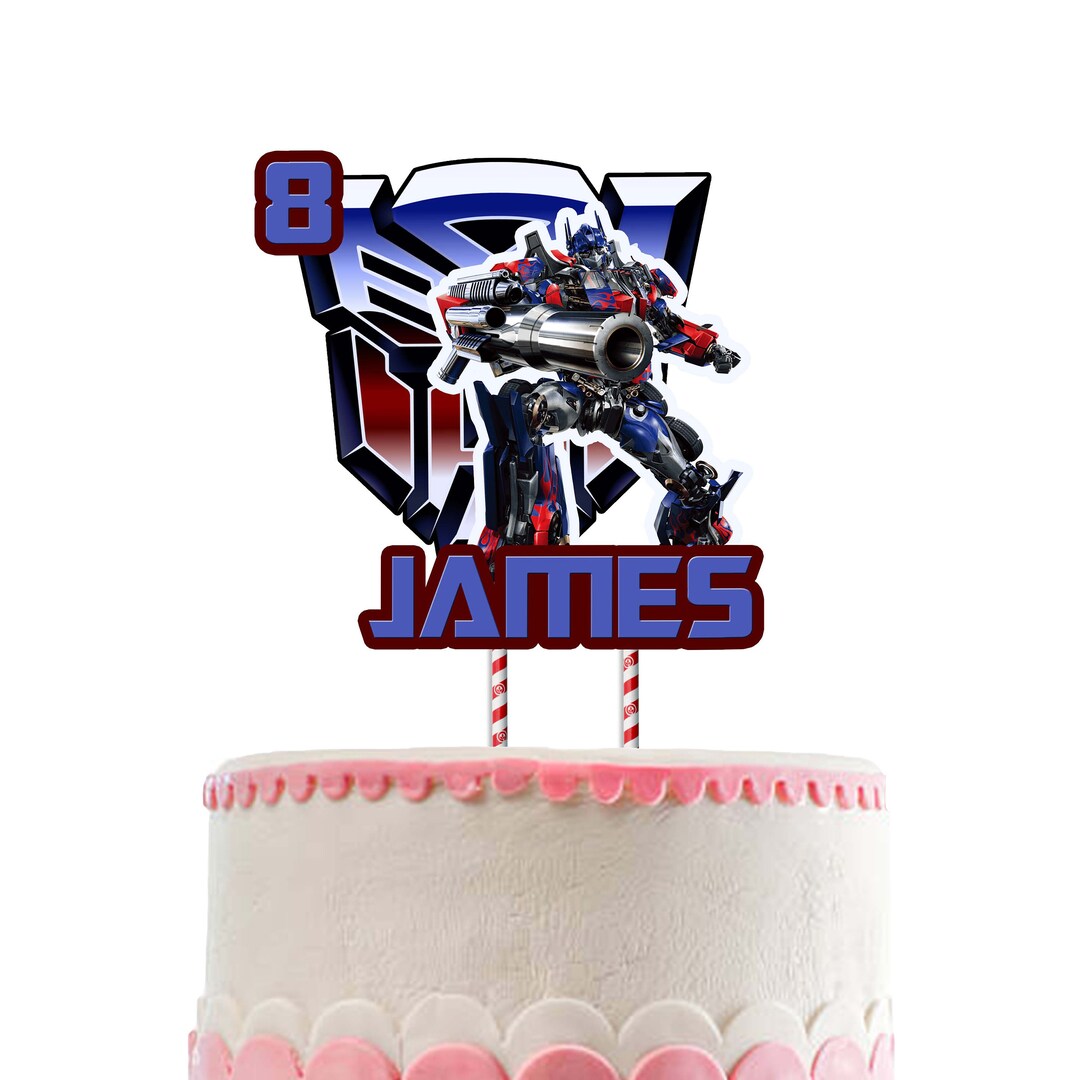 DIGITAL Transformers Cake Topper, Optimus Prime, Custom Cake Topper ...