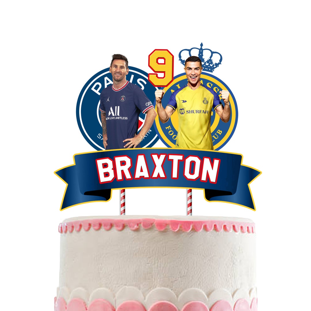 DIGITAL Messi and Ronaldo Cake Topper, Personalization Cake Topper ...