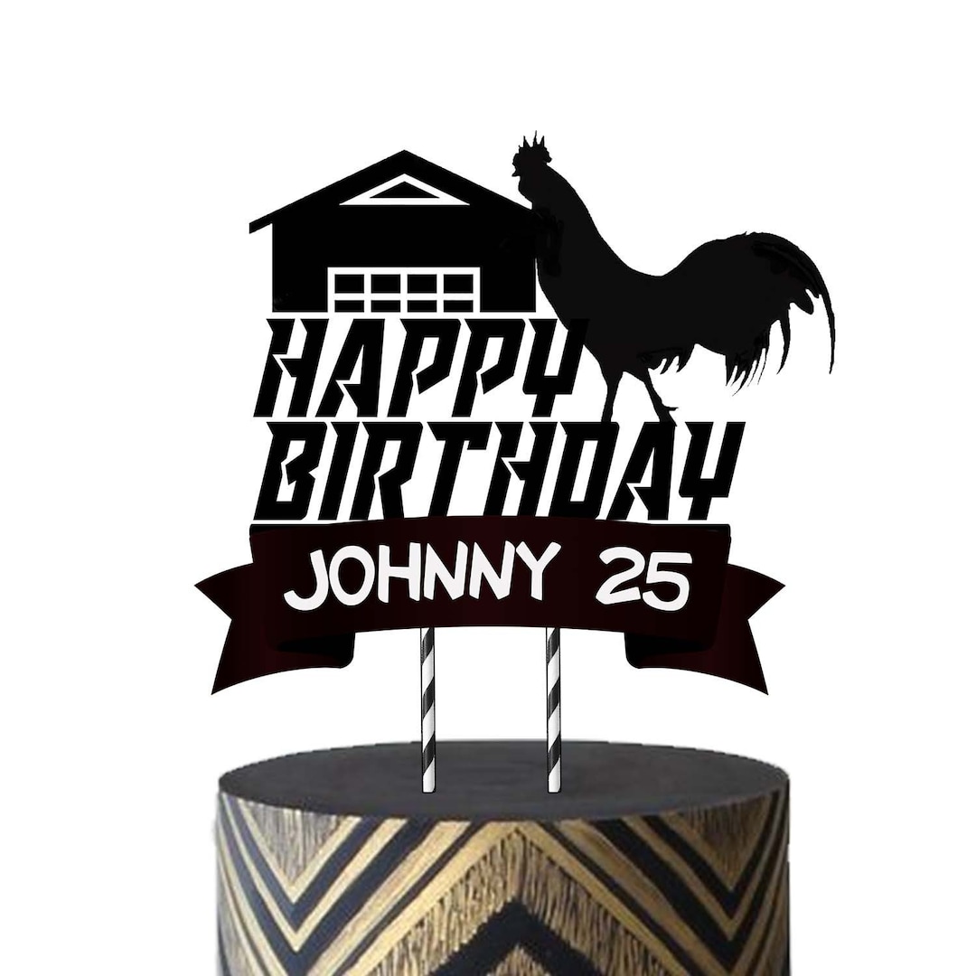 DIGITAL Rooster Cake Topper, Rooster Birthday Cake Topper, Rooster ...