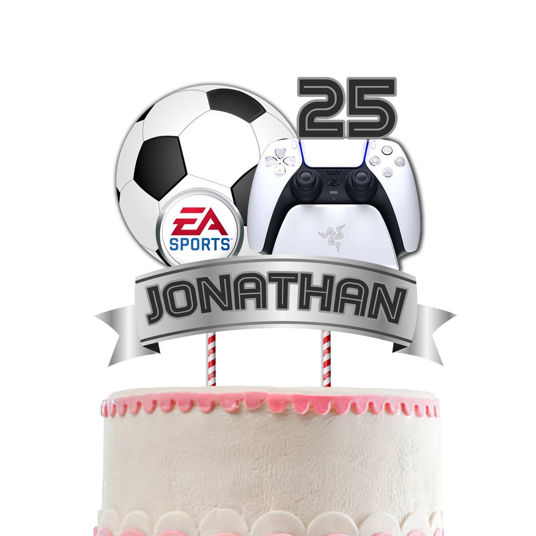 DIGITAL PS5 Cake Topper, Play Station Topper, Football Games Cake ...