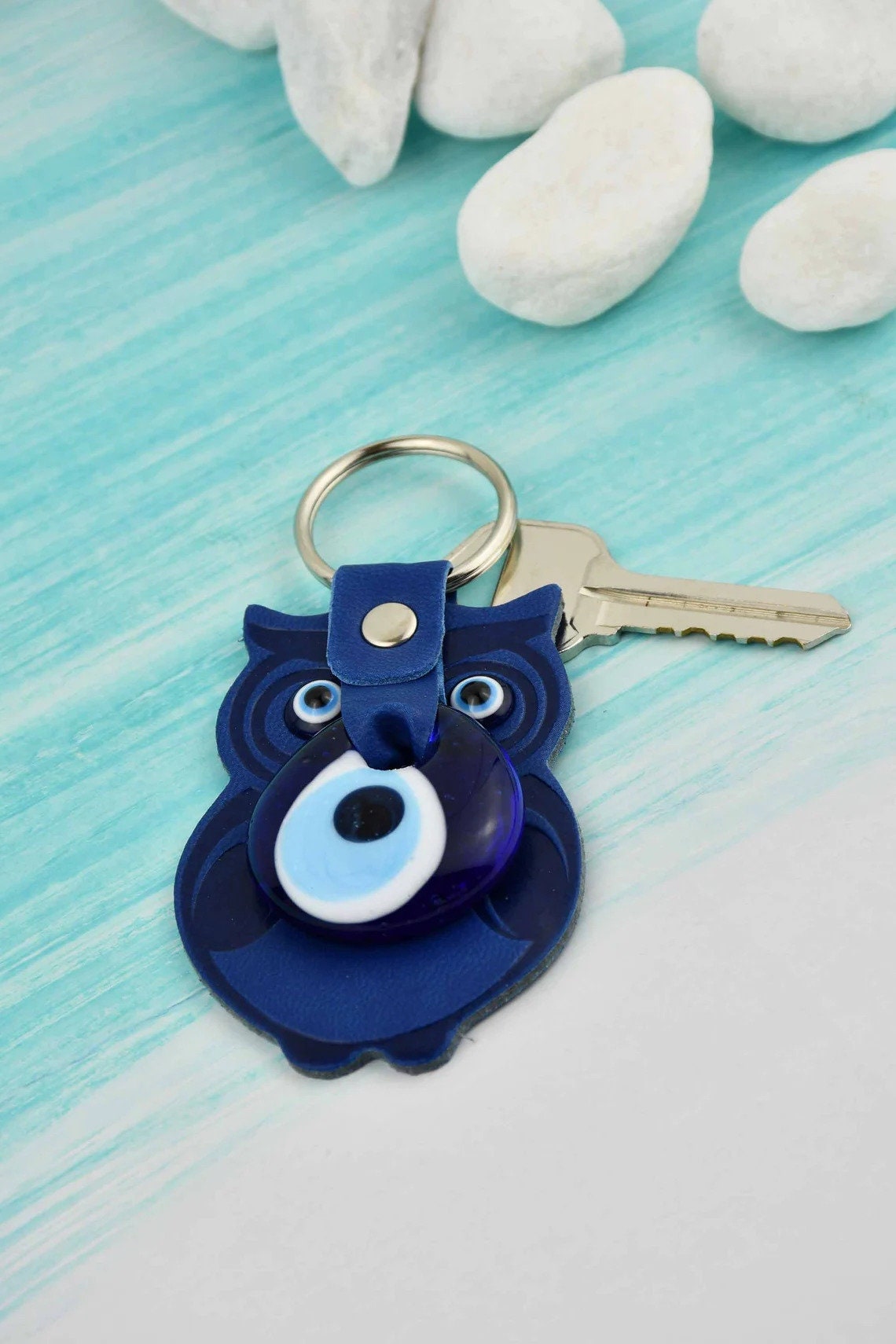 Evil Eye Keychain For Car Turkish Evil Eye Keychain - Blue Glass Nazar ...