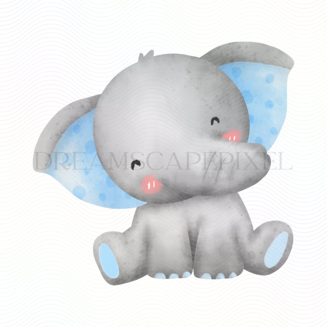 Cute Baby Boy Elephant Instant Download Baby Shower SVG PNG - Etsy