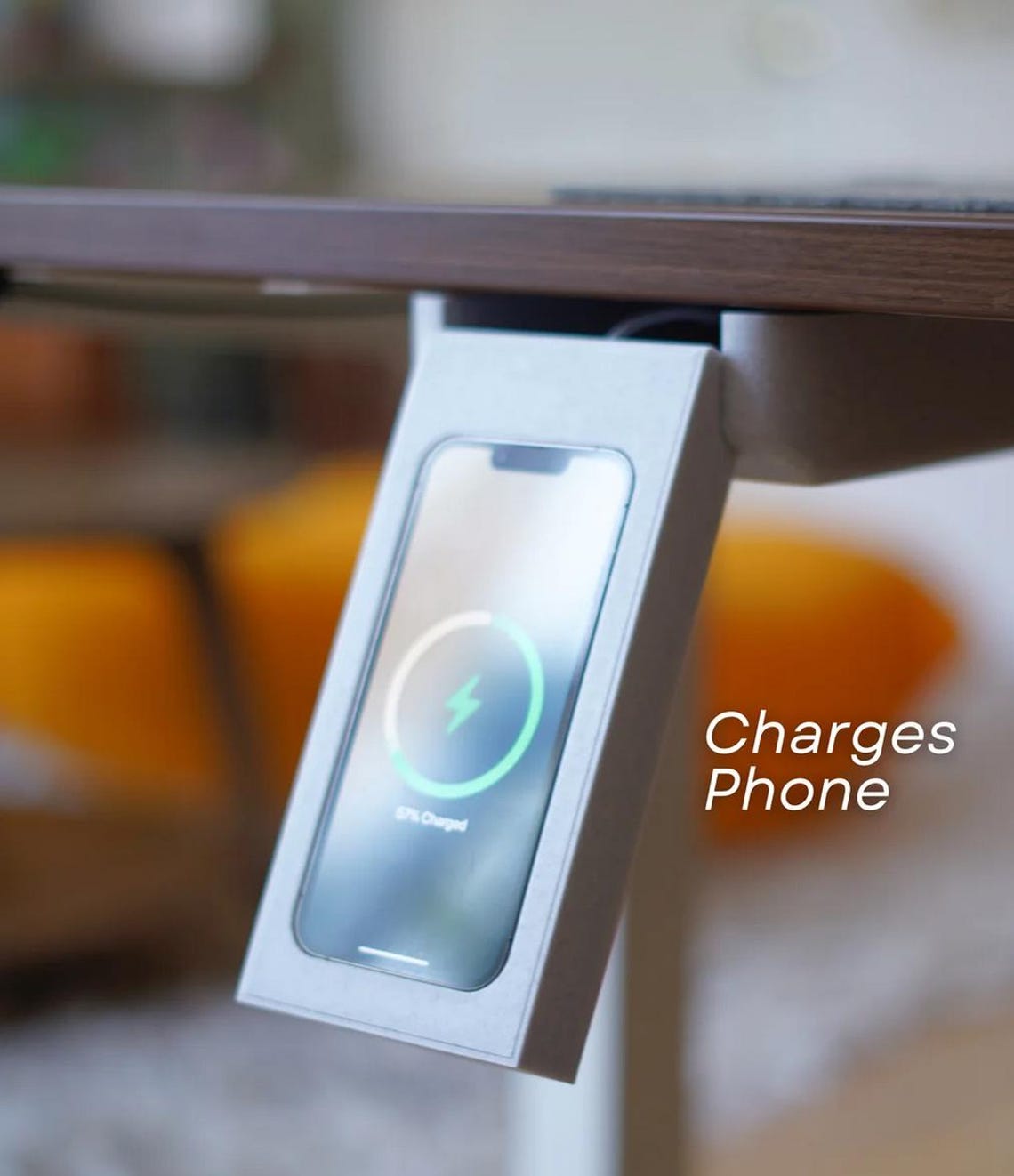 Under Desk iPhone Productivity Vault – Hidden Wireless Charging Drawer ...