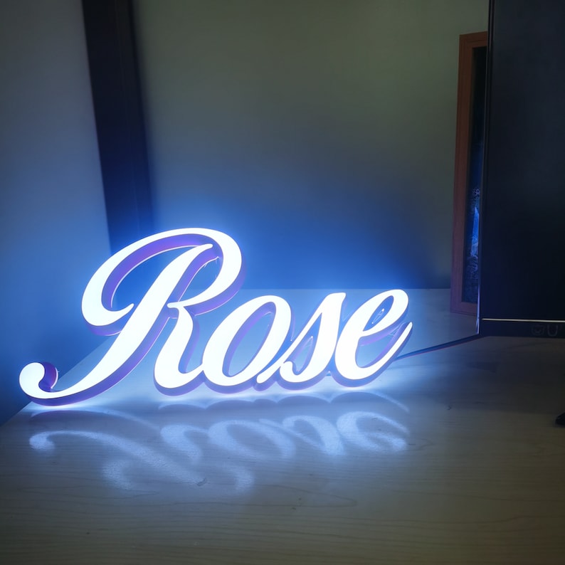 3D Print Name Neon Sign RGB Desktop Shelf Decor Youtube Live Stream ...