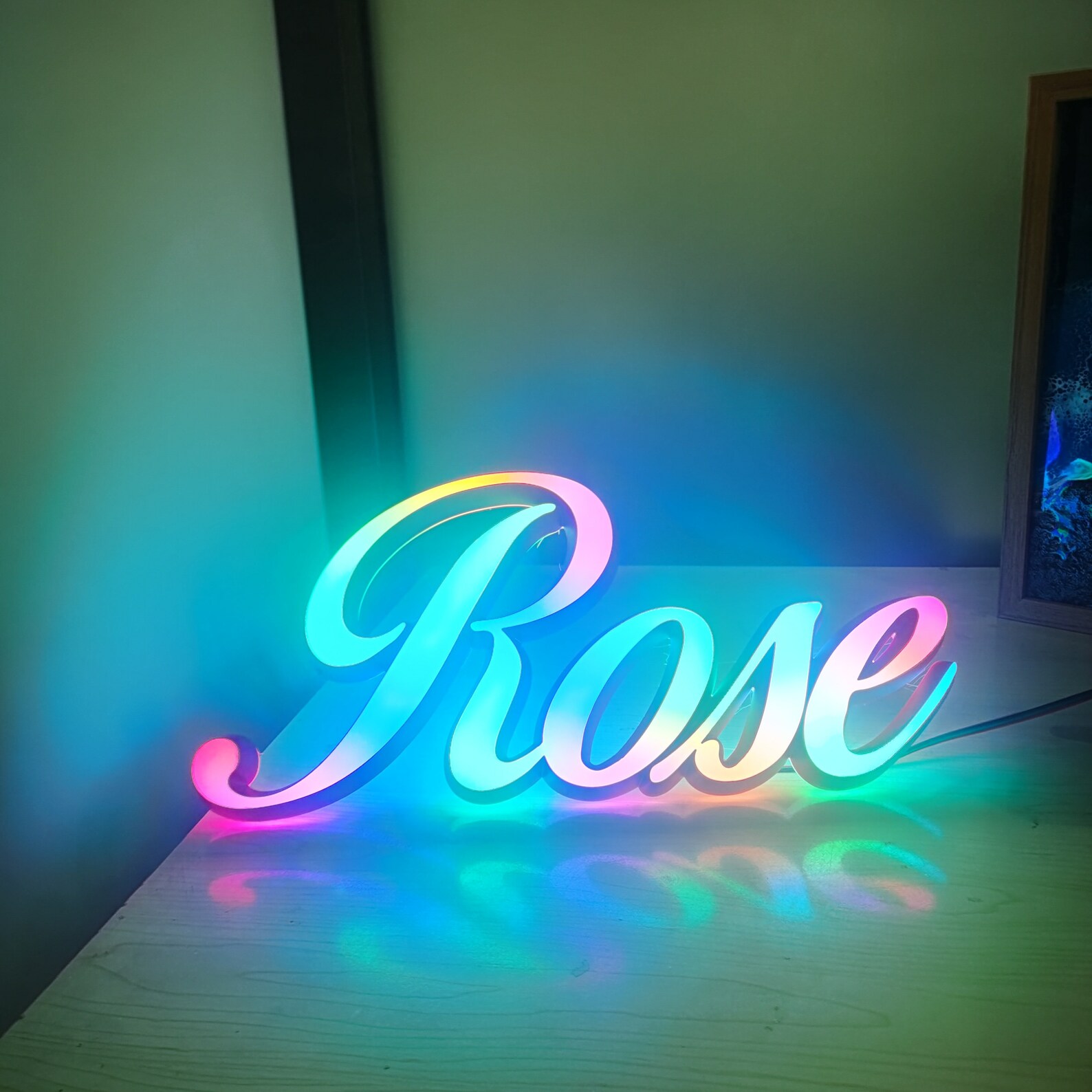 3D Print Name Neon Sign RGB Desktop Shelf Decor Youtube Live Stream ...