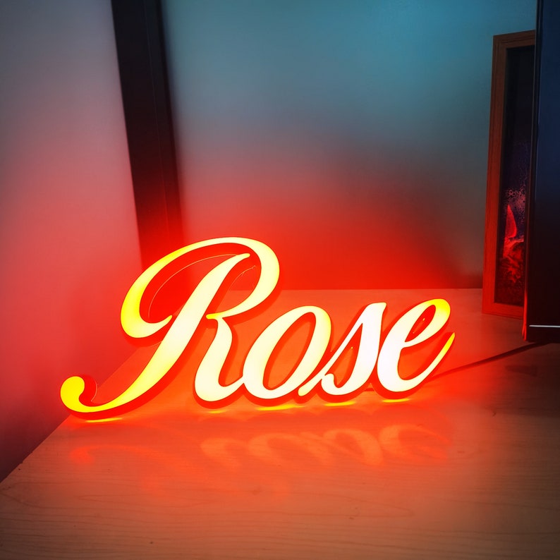 3D Print Name Neon Sign RGB Desktop Shelf Decor Youtube Live Stream ...