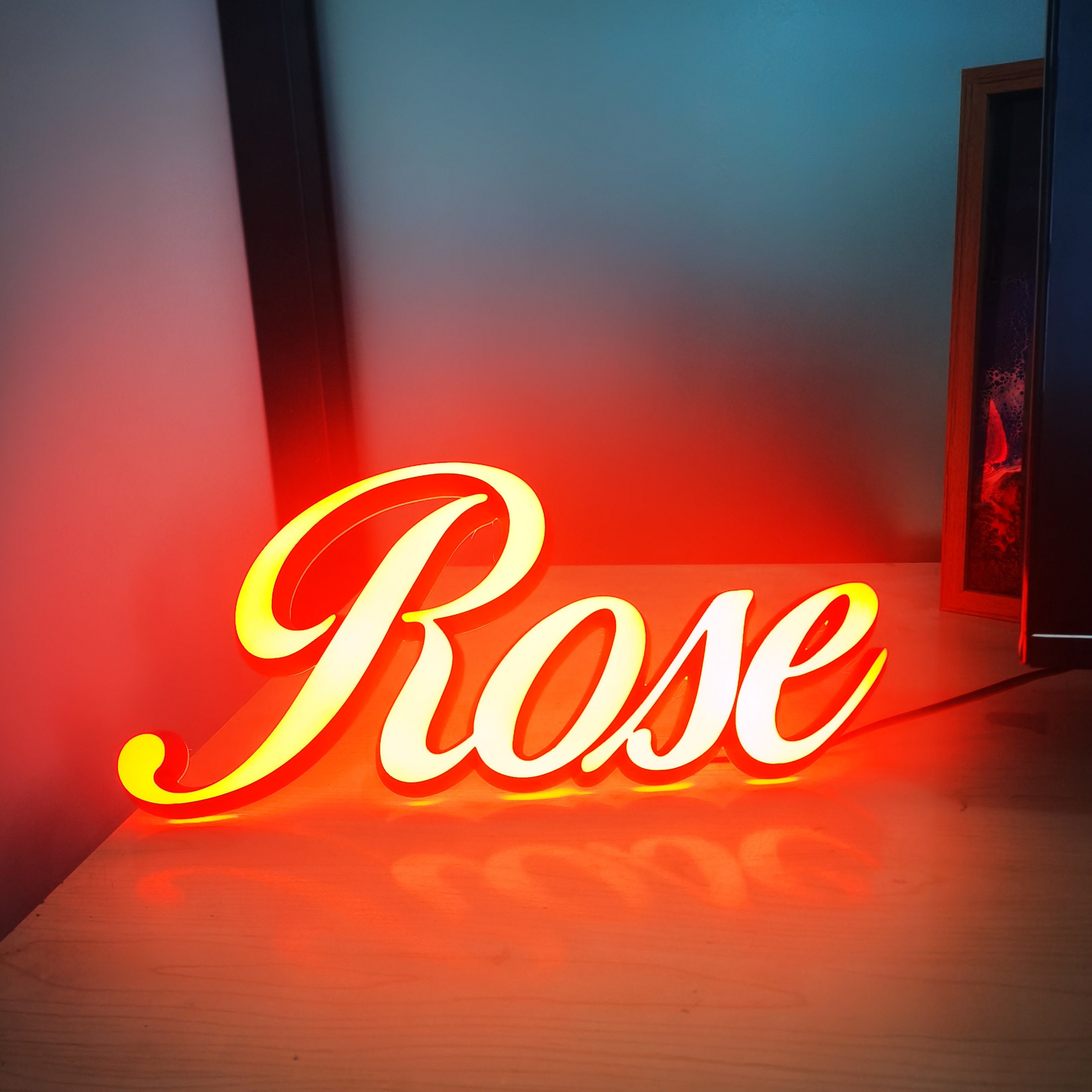 3D Print Name Neon Sign RGB Desktop Shelf Decor Youtube Live Stream ...