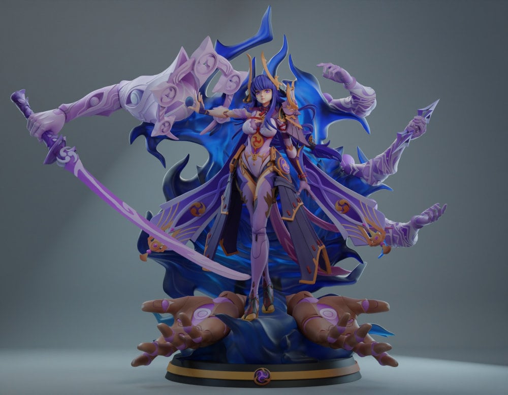 Genshin Impact Raiden Shogun 3D print model 210mm Resin kit, unpainted ...