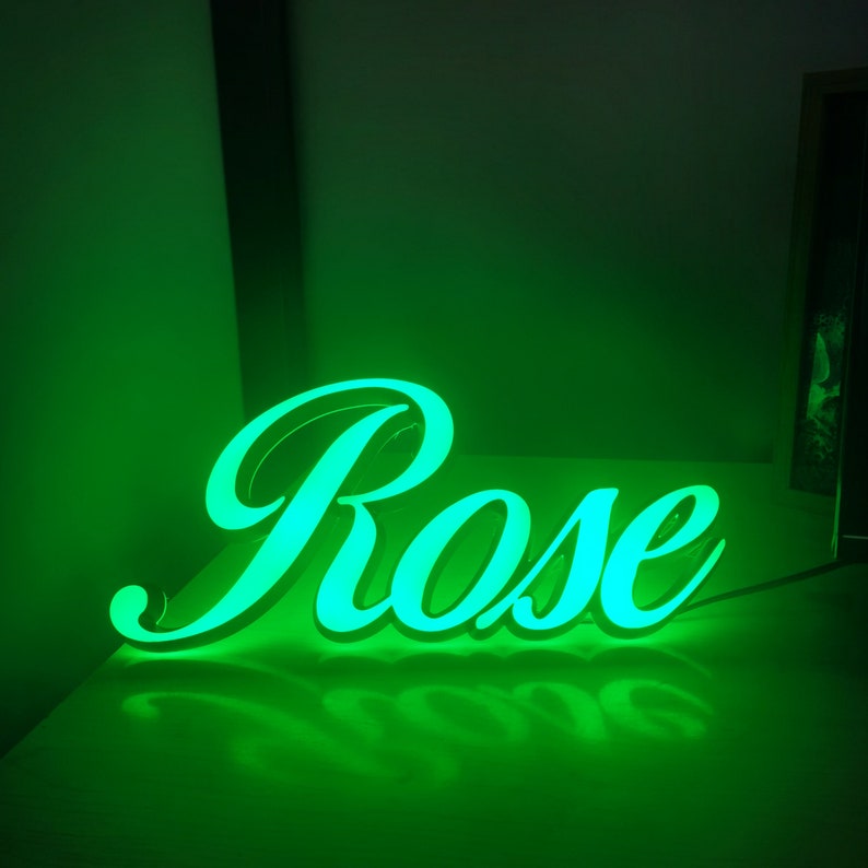 3D Print Name Neon Sign RGB Desktop Shelf Decor Youtube Live Stream ...