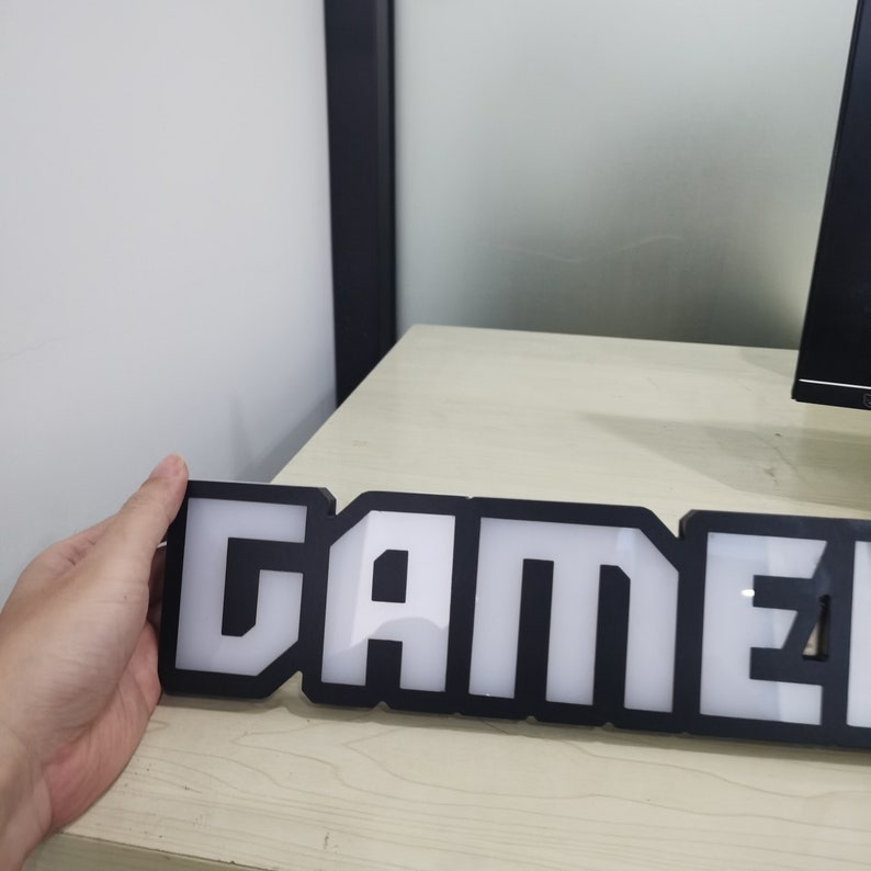 3D Print Gamer Tag Name Tag RGB Desktop Shelf Decor Youtube Live Stream ...