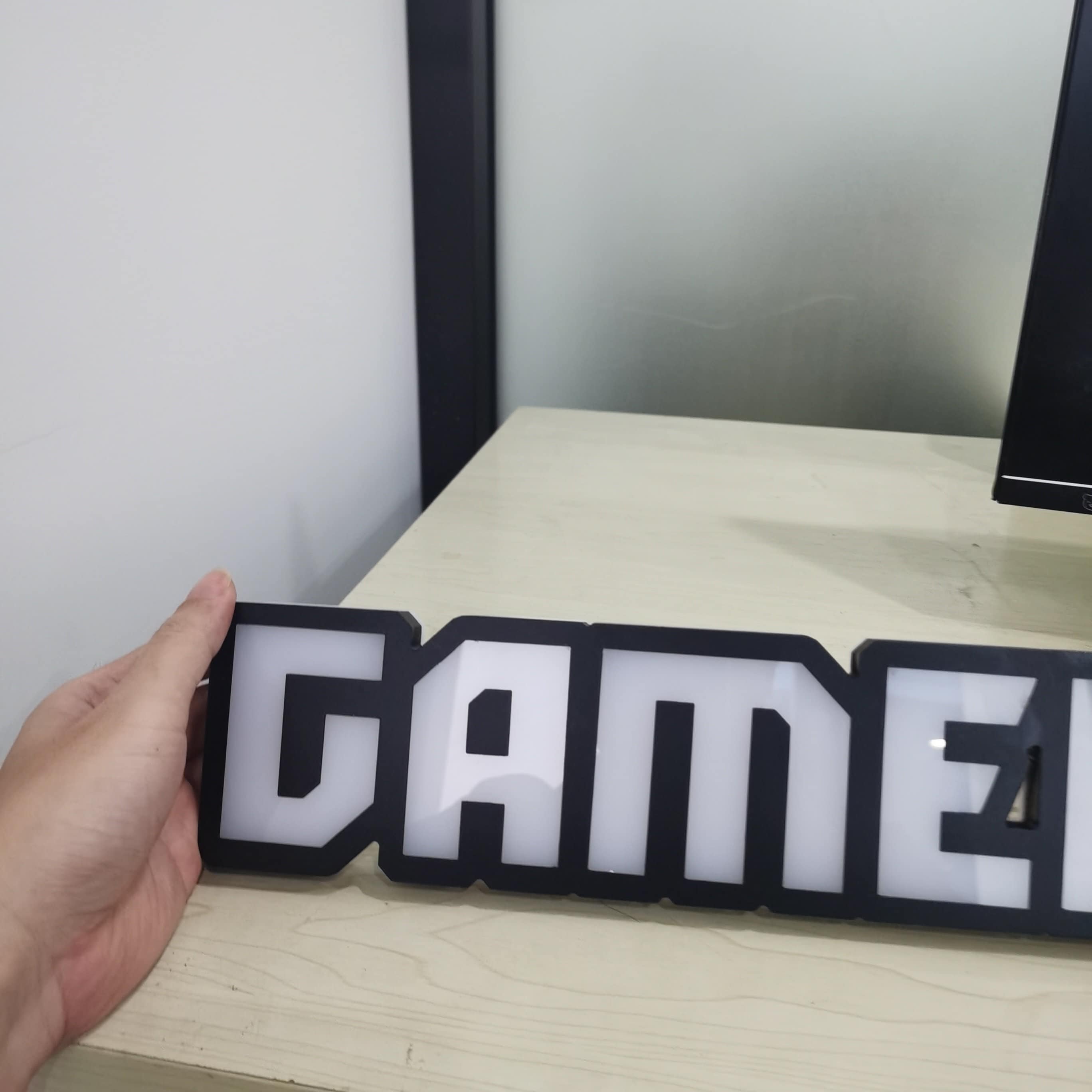 3D Print Gamer Tag Name Tag RGB Desktop Shelf Decor Youtube Live Stream ...
