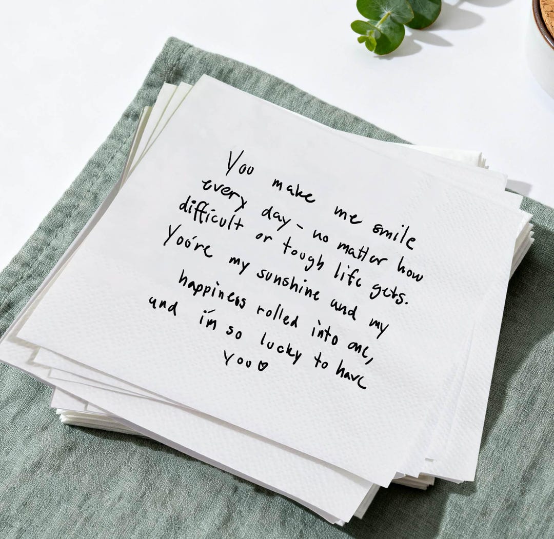 Custom Love Note Handwriting Napkins,handwritten Notes With Heartfelt ...