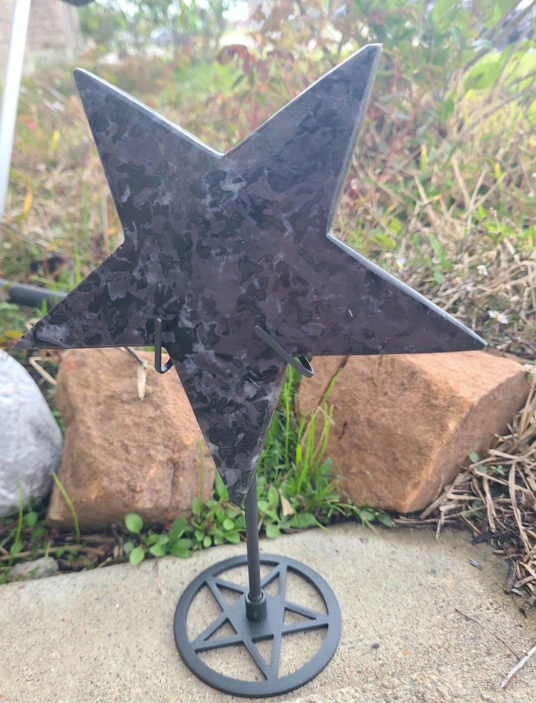XL Indigo Gabbro Star on Stand - Etsy