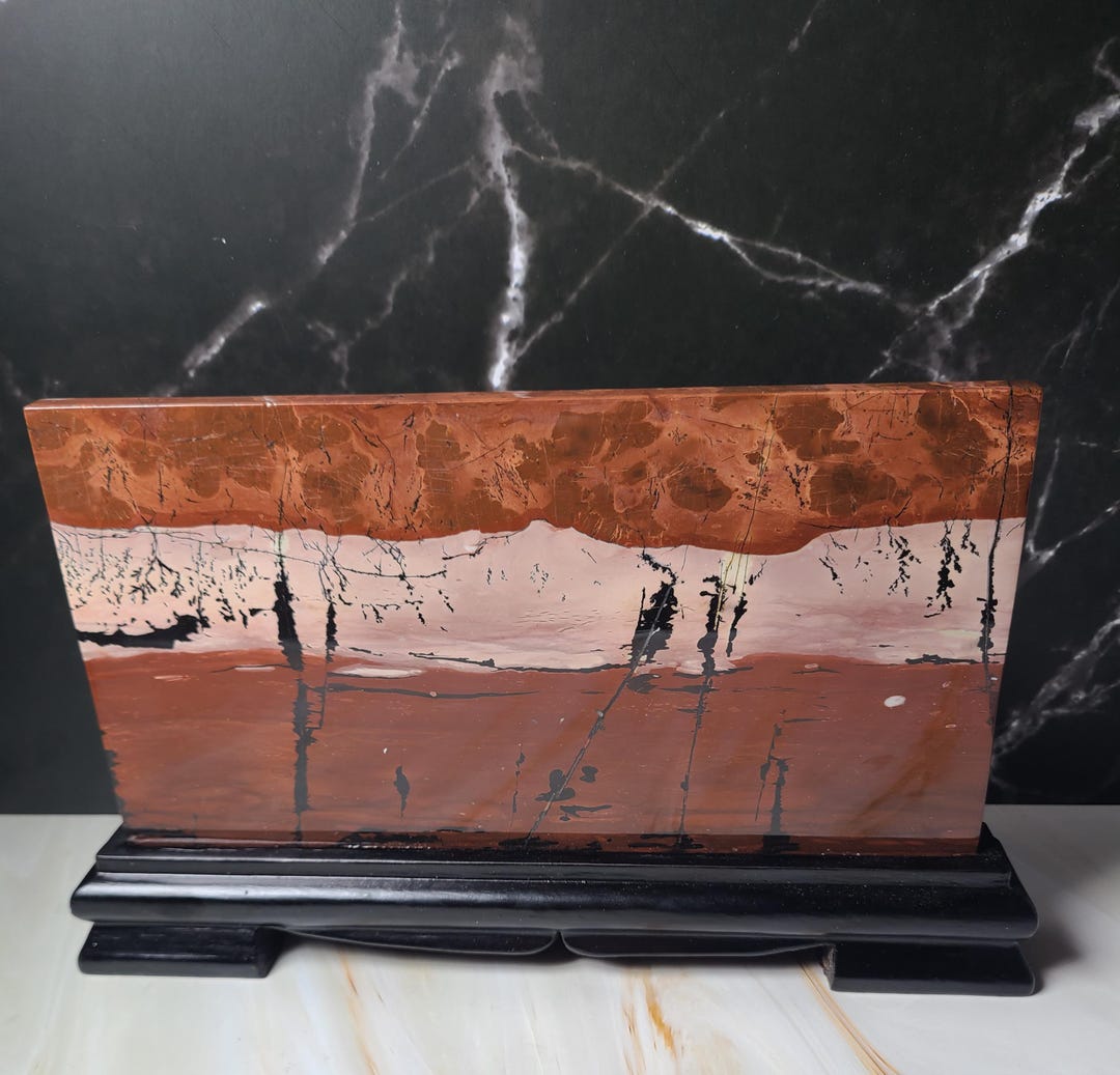 XL Picture Jasper Slab on Stand - Etsy