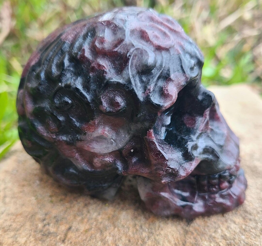 Garnet Scrollwork Skull - Etsy