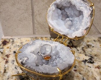 Geode Ring Box/geode Wedding Ring Box/ Engagement Ring Box/ Crystal Jewelry Box - Etsy