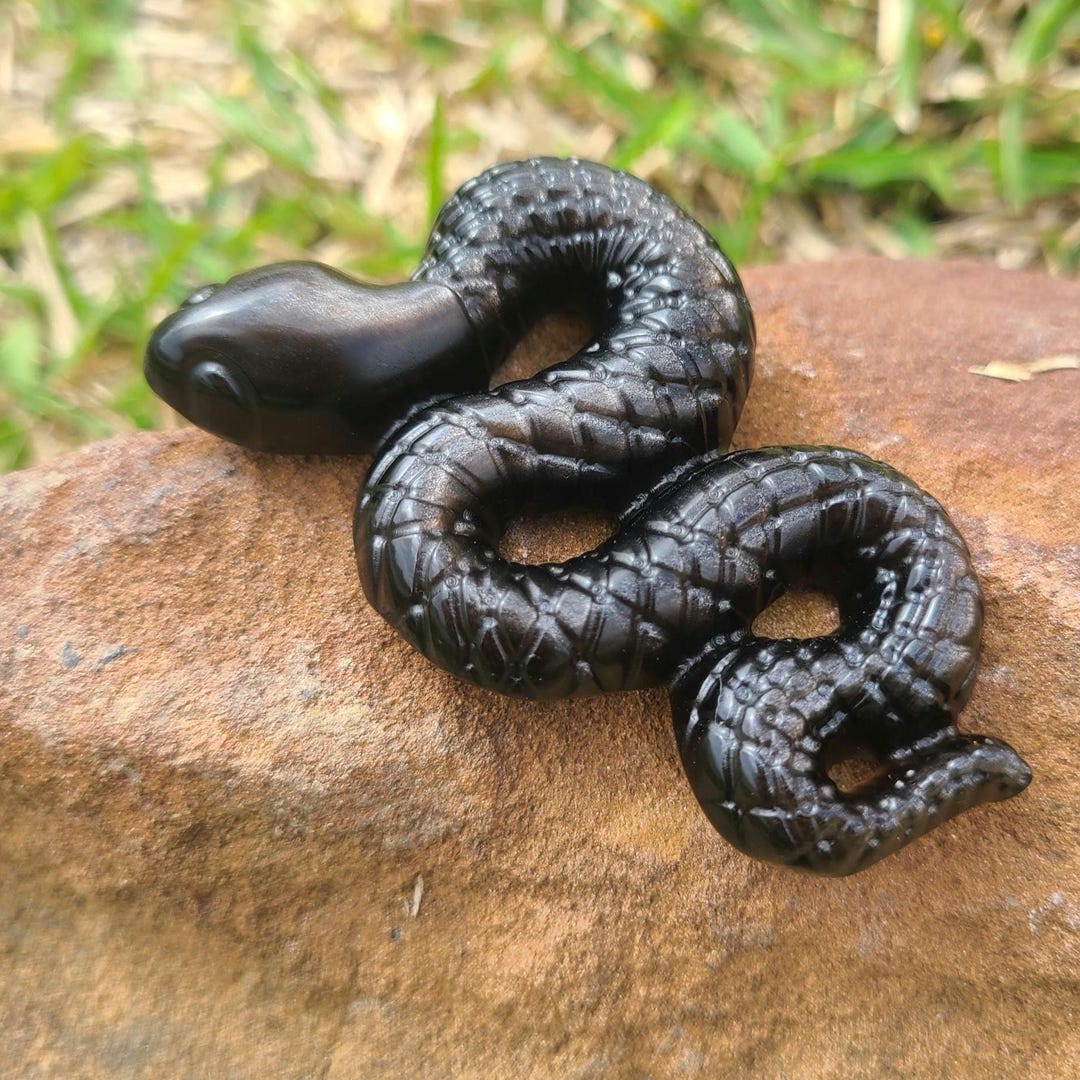 Silver Sheen Obsidian Snake - Etsy