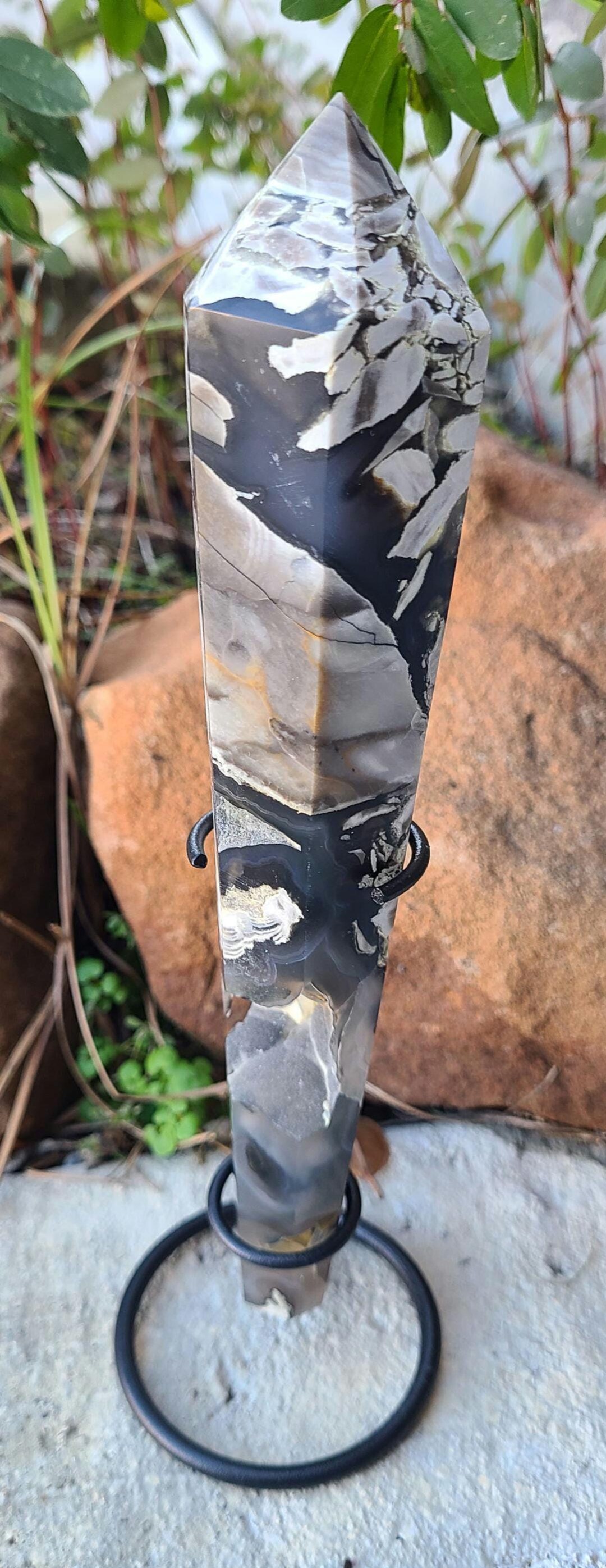 Volcano Agate Wand With Stand - Etsy