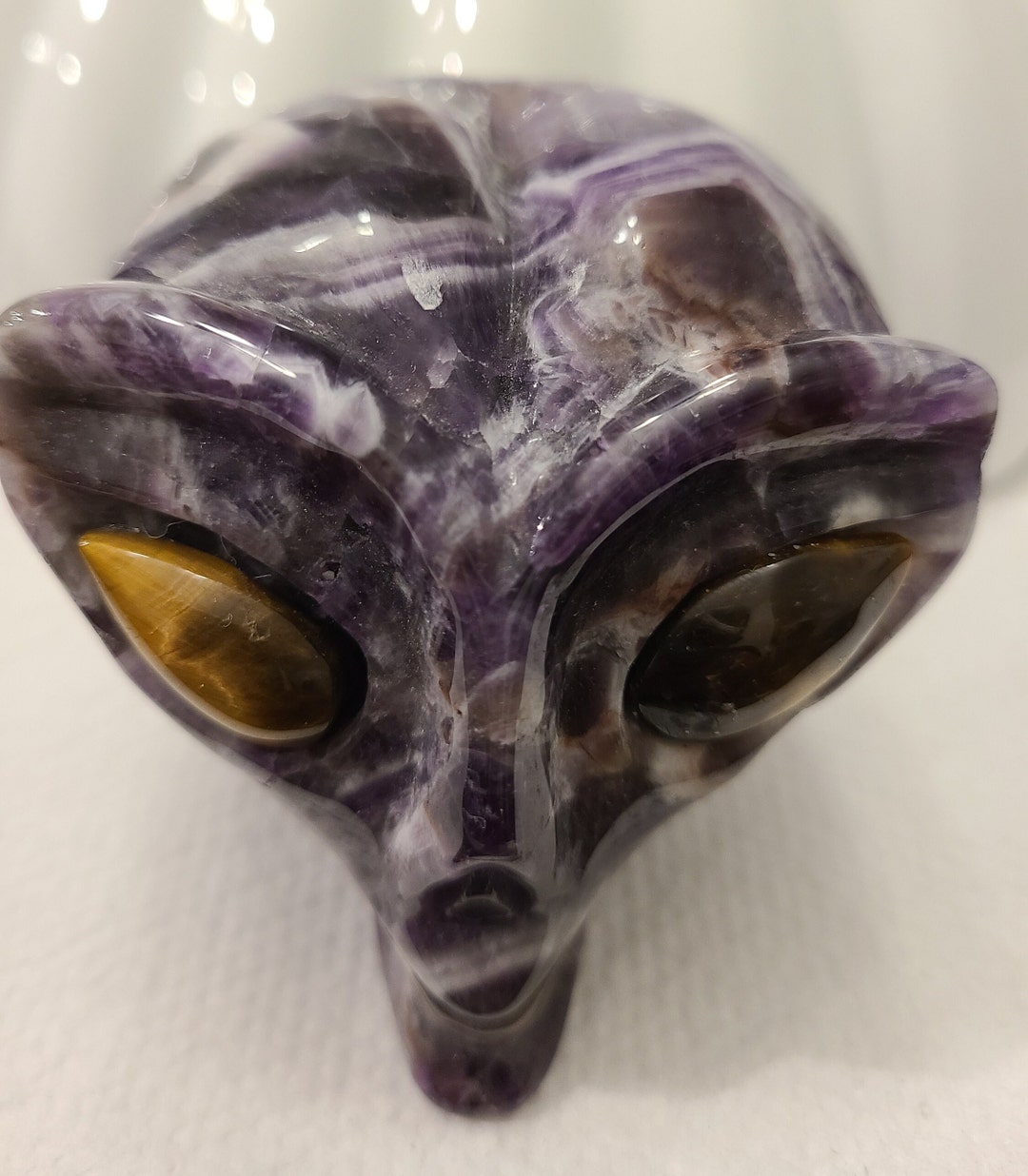 Chevron Amethyst Alien Head - Etsy