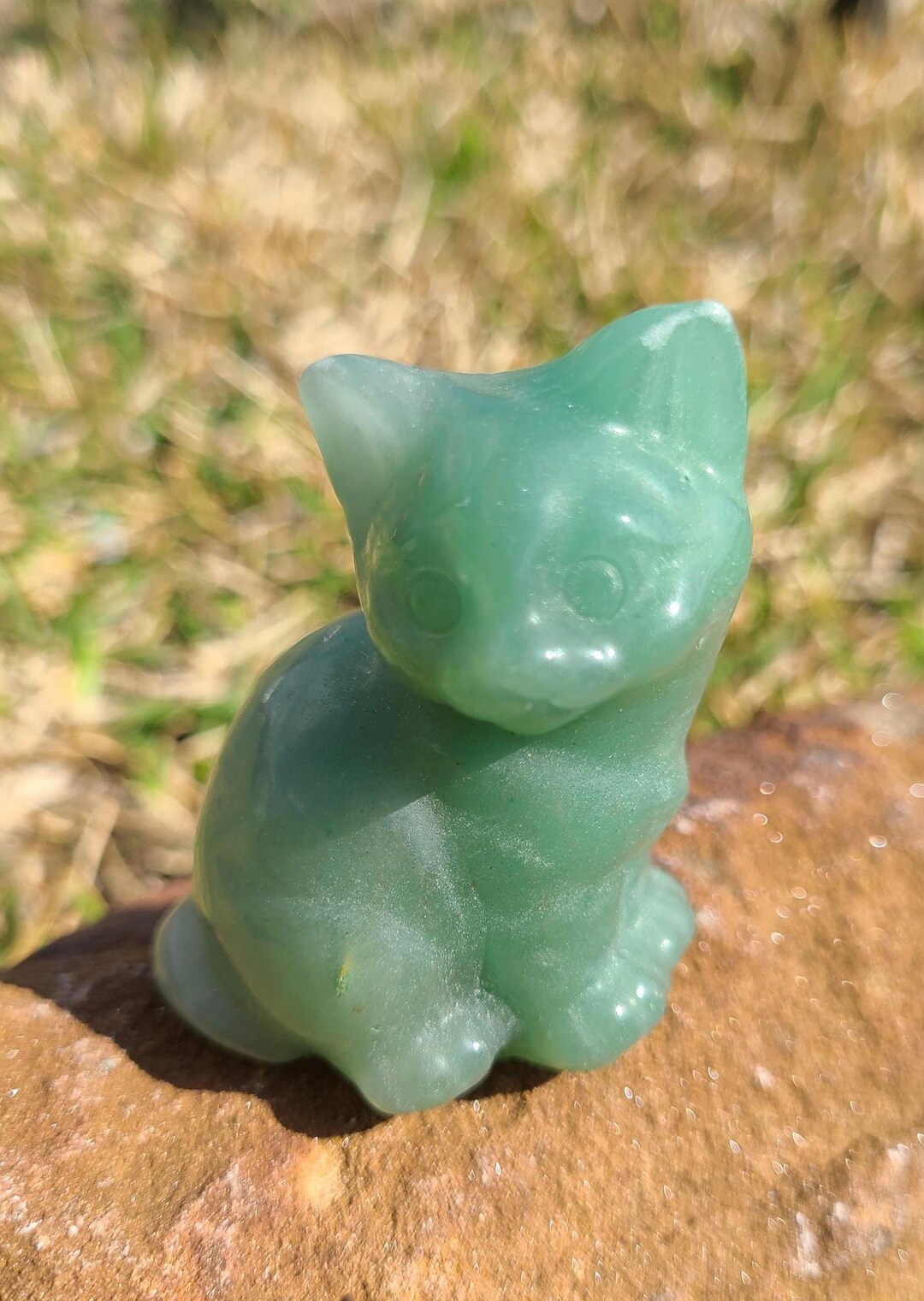 Green Aventurine Cat - Etsy