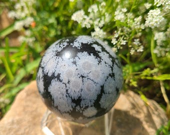 Snowflake Obsidian Sphere - Etsy