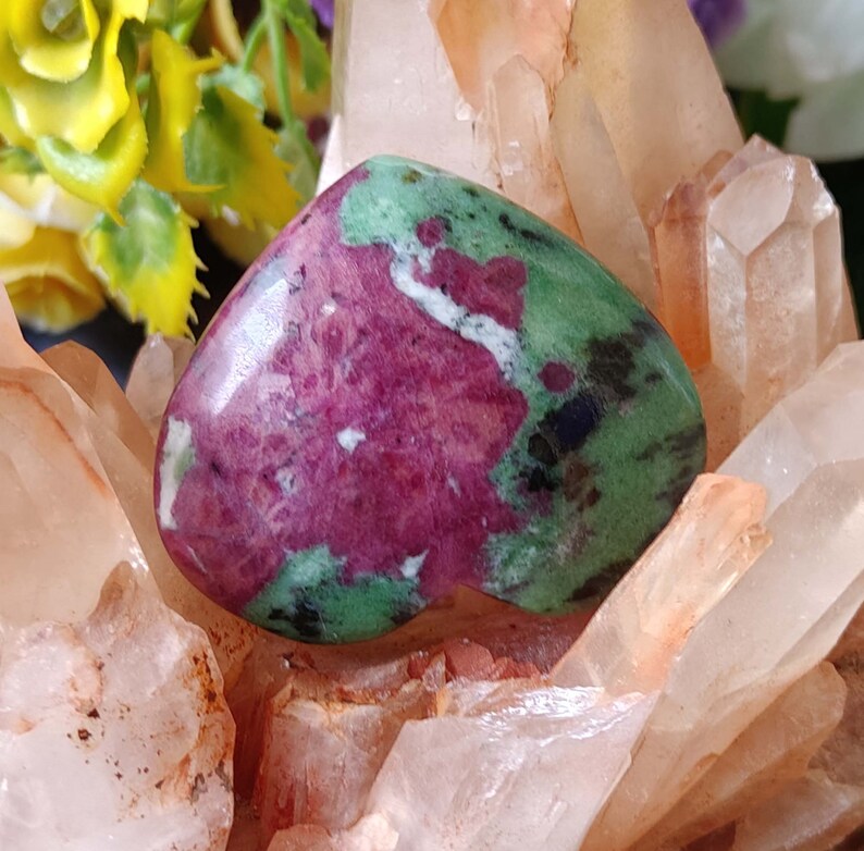 Natural Ruby Zoisite Heart, Heart Shaped Ruby, Ring With Diamonds ...