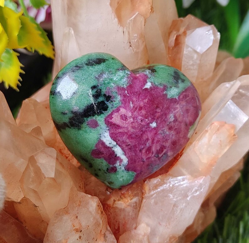 Natural Ruby Zoisite Heart, Heart Shaped Ruby, Ring With Diamonds,coleus Ruby Heart, Ruby Heart ...