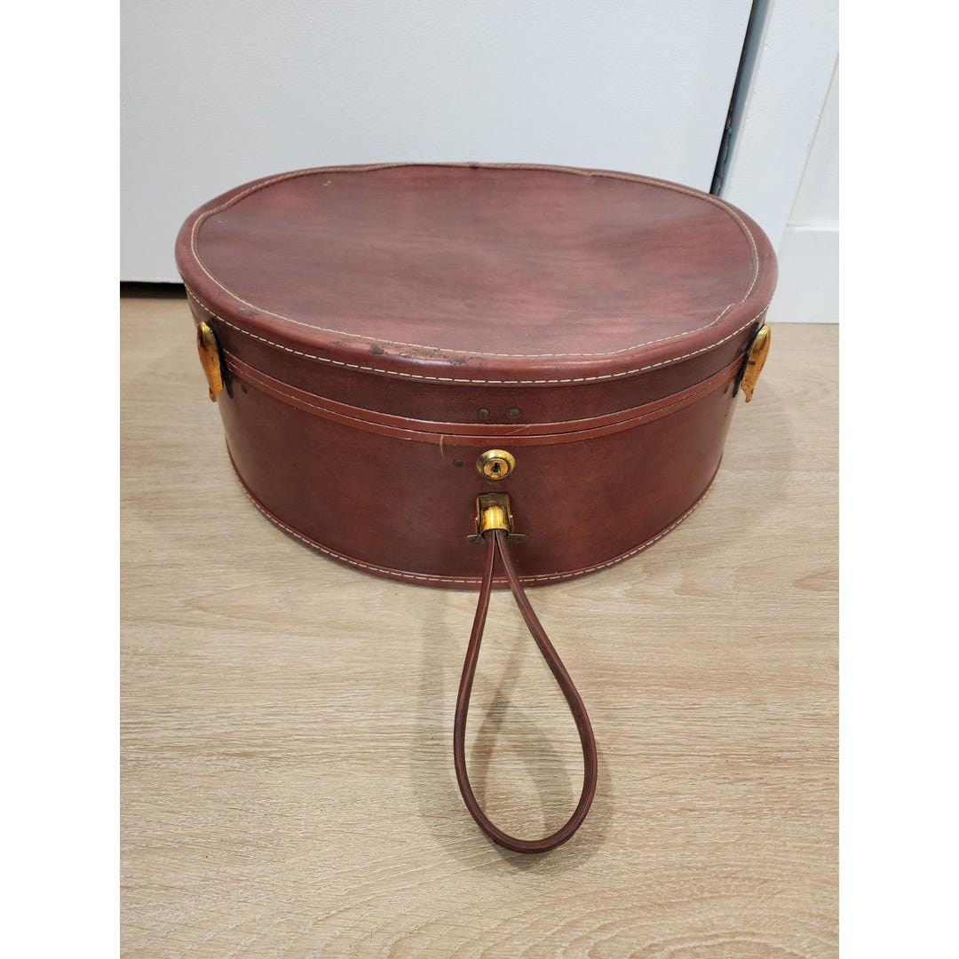 Samsonite 18 Inch Vintage Round Hat Box Train Case Suitcase Luggage ...