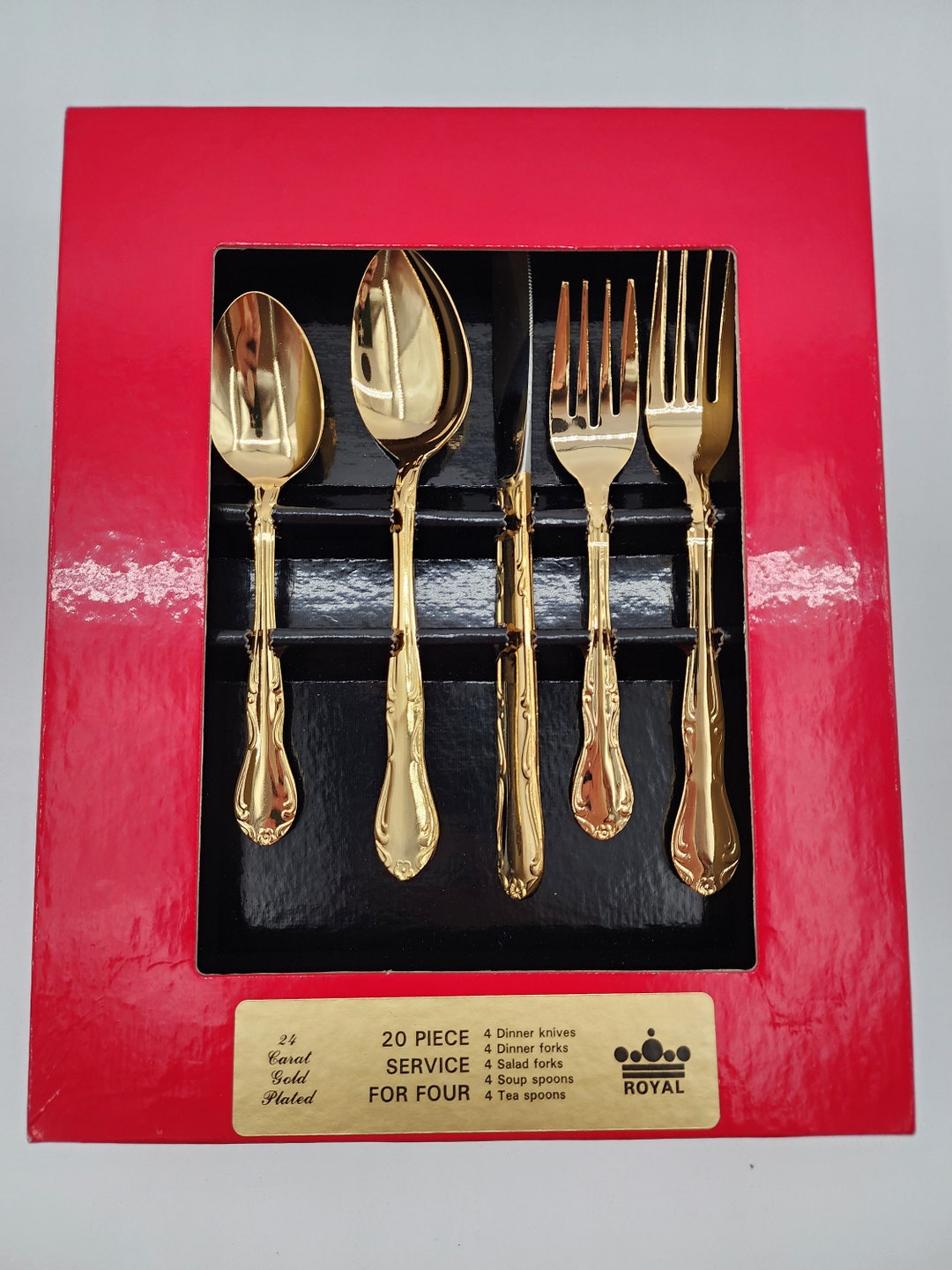 Royal 24k Gold Plated 20 Piece Flatware Set - Etsy