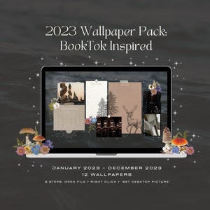 Wallpapers: 2023 Desktop Wallpaper Pack Booktok Inspired jan-dec - Etsy ...