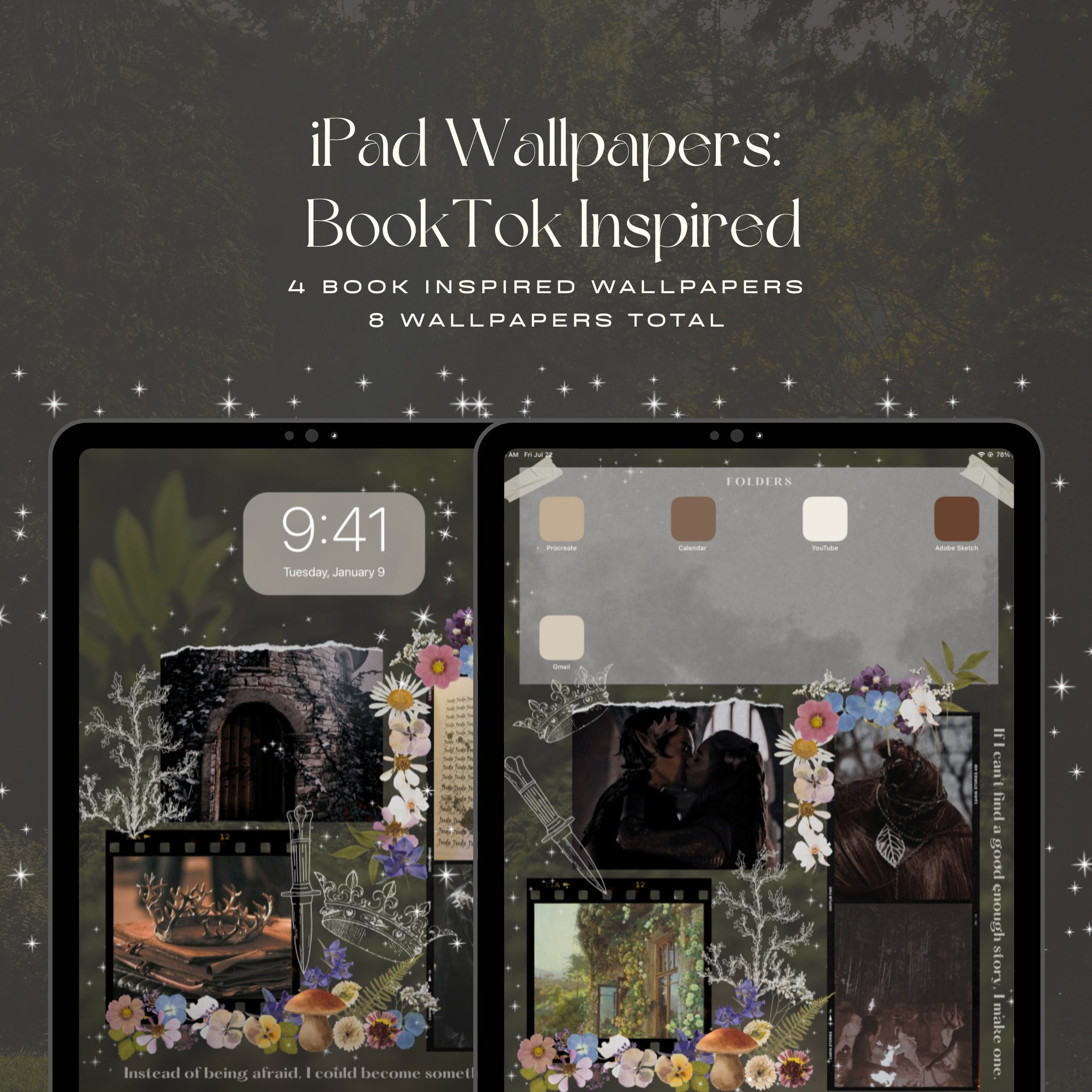 Wallpapers: iPad Wallpaper Pack Booktok Inspired 4 Books no Calendar - Etsy