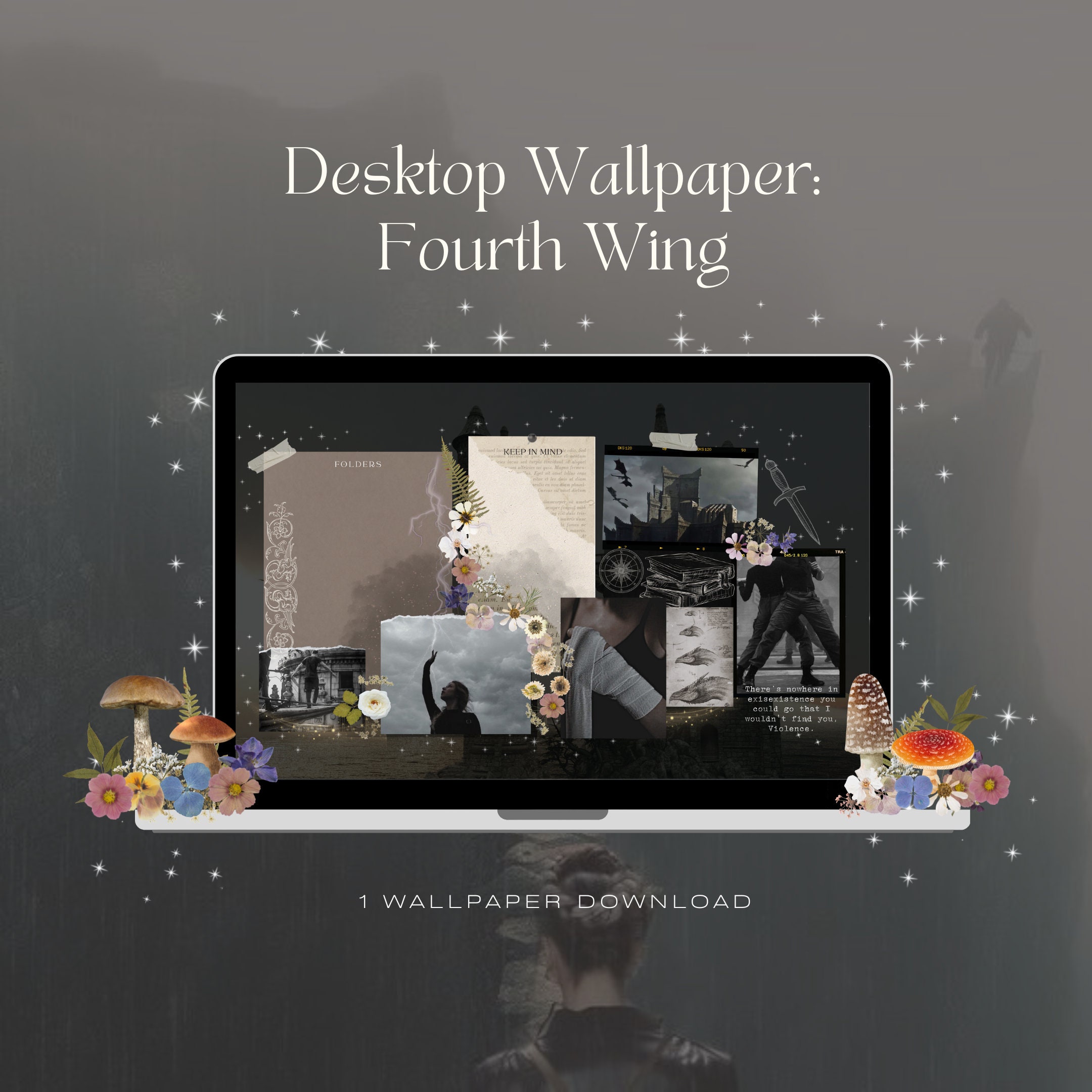 Wallpaper: Fourth Wing Inspired Wallpaper - Etsy