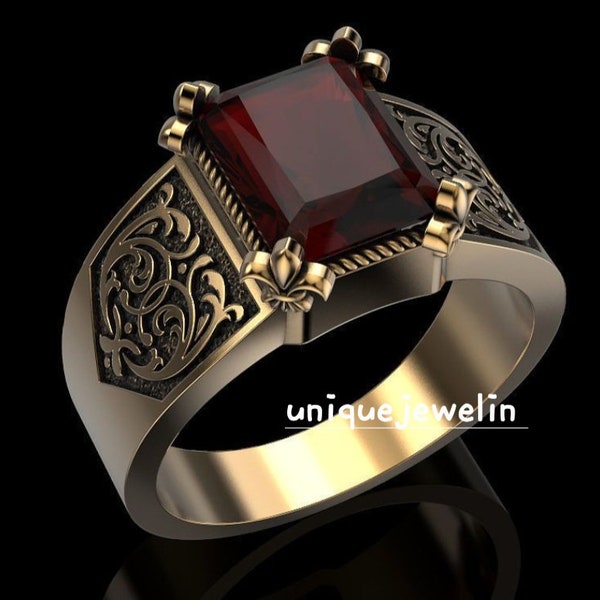 Mens Garnet Ring - Etsy