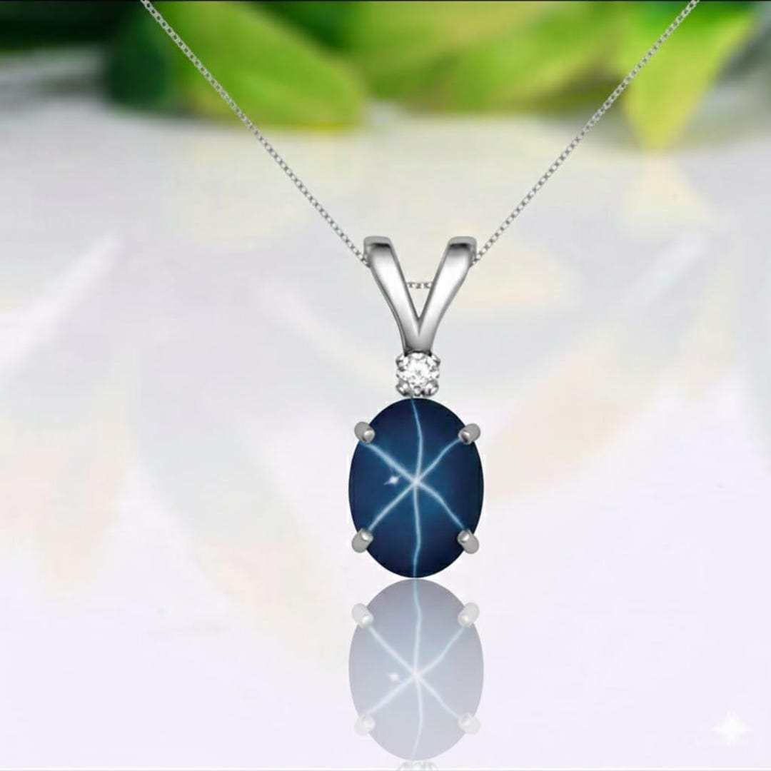 Solitaire Ring Lindy Star Ring 925 Sterling Silver Ring Oval Gemstone 6 ...