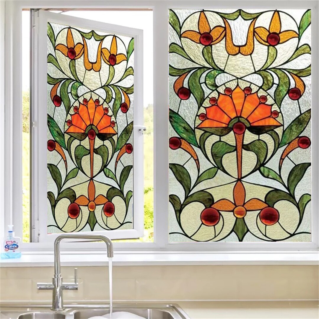 Custom Size 3D Matte Window Film Stained Glass Decorative Uv Window ...