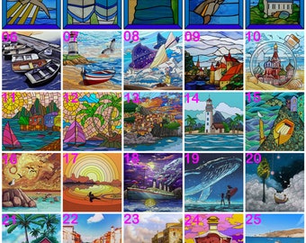 Ocean Wave Stained Glass Window Cling - Etsy Australia