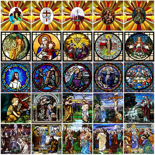 Stained Glass Window Film Catholic - Etsy