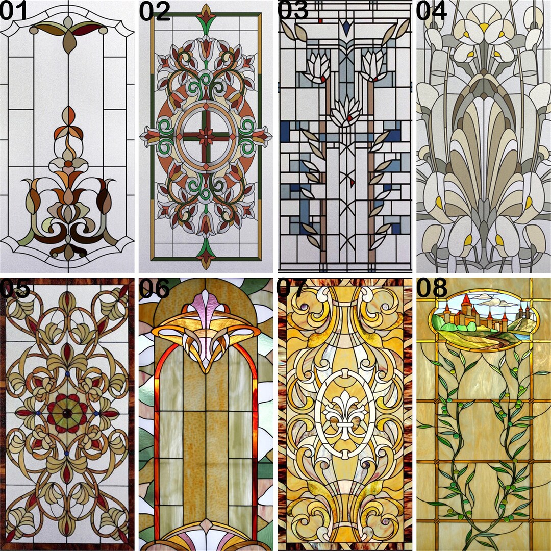 Privacy Static Cling,vintage Door Sticker Window Film Frosted Stained ...