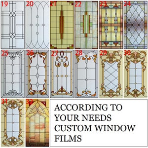 Custom Size Window Film Stained Glass Decorative Window Sticker Privacy ...