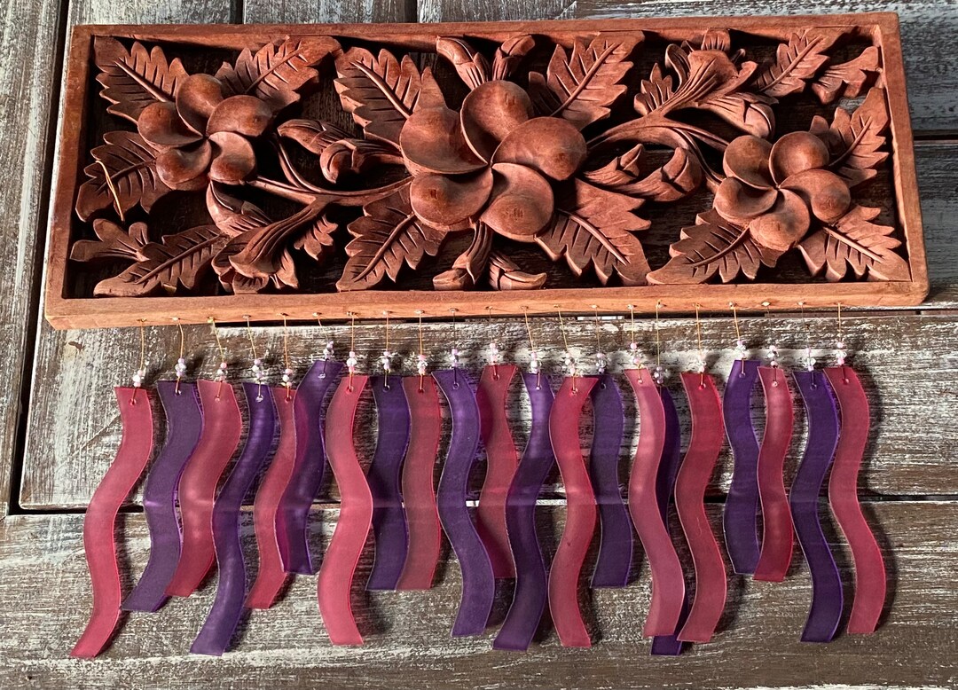 Wooden Balinese Carving Wind Chime, Wall Art, Garden Art, Sun Catcher ...