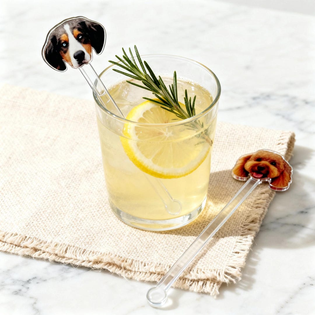 Wedding Pet Photo Stir Sticks, Double-sided Acrylic Drink Stirrers ...