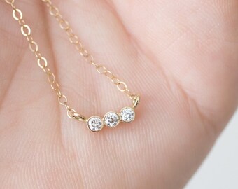 Trio Floating Diamond Necklace - Etsy