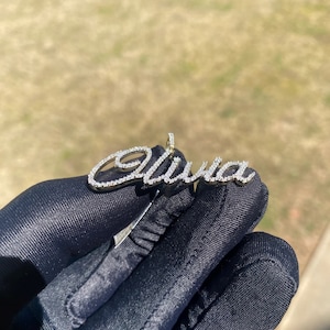 Olivia Cursive Writing Custom Hip Hop Pendant, Designer Trendy ...