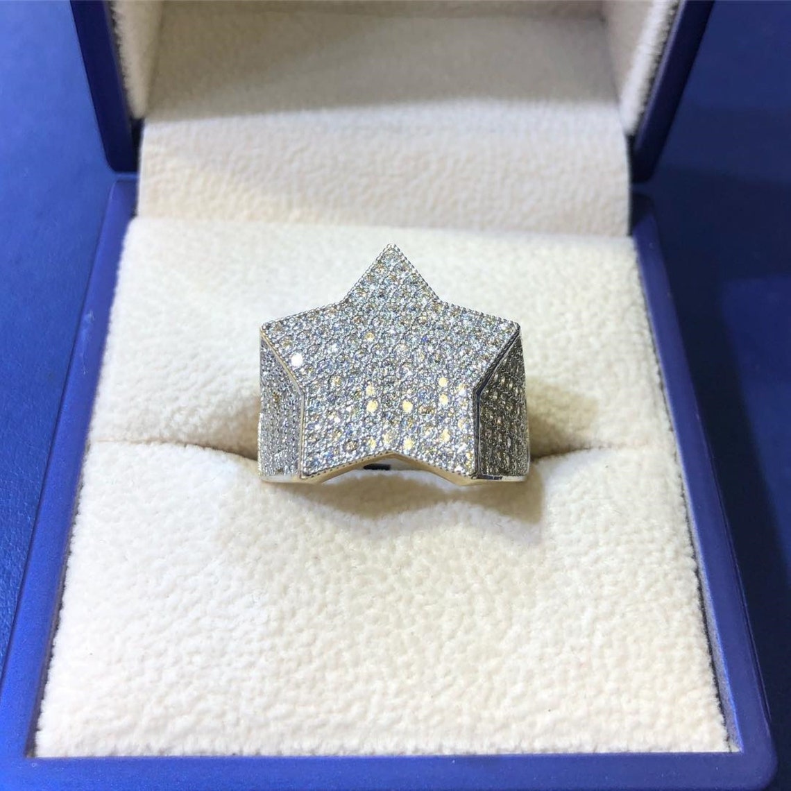 Handmade Fully Iced Out Star Diamond Ring Personalized Size - Etsy