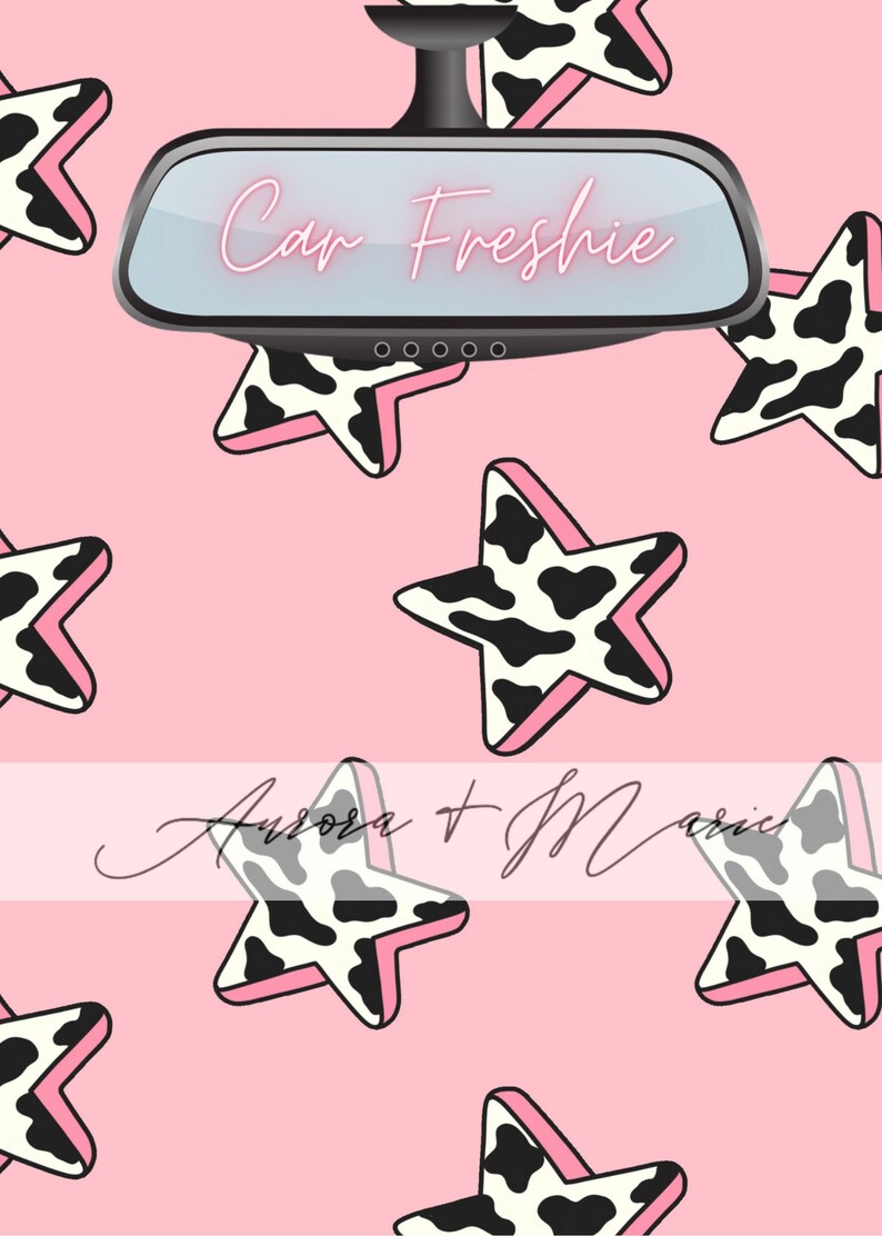 Pink Cow Print Stars Freshie Cardstock - Etsy